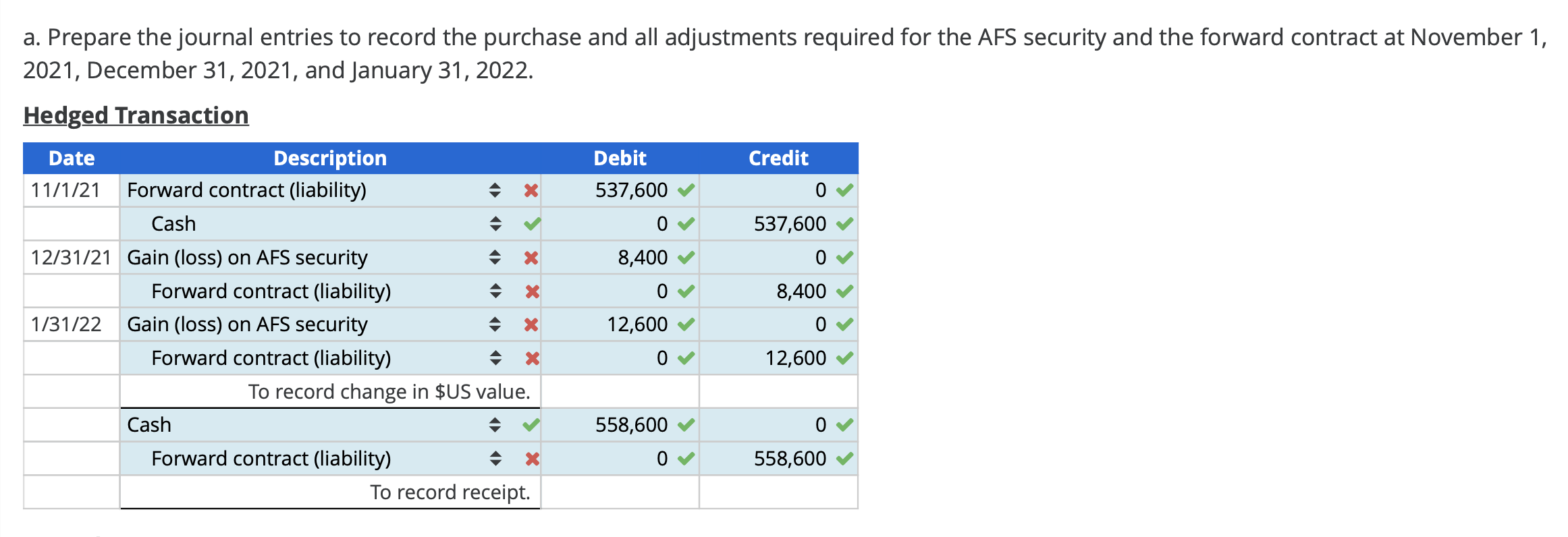Forward exchange contract designated as a fair value | Chegg.com