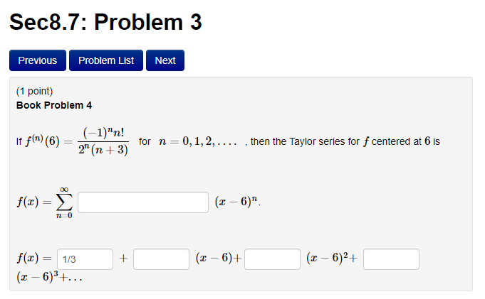 Solved Sec8.7: Problem 3 Previous Problem List Next (1 | Chegg.com Solved Sec8.7: Problem 3 Previous Problem List Next (1 | Chegg.com