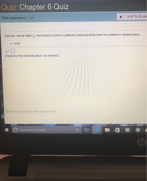 Solved Find the critical value z_c necessary to from a | Chegg.com