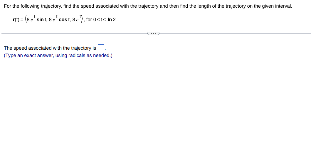 Solved For the following trajectory, find the speed | Chegg.com
