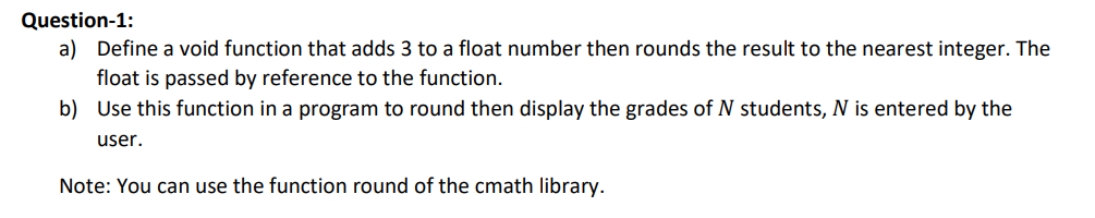 Solved Question-1: a) Define a void function that adds 3 to | Chegg.com