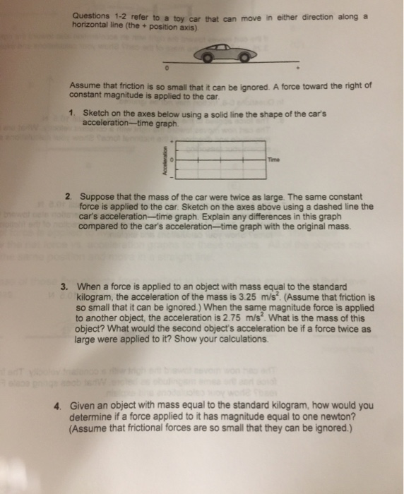 Solved Questions 1-2 refer to a toy car that can move in | Chegg.com