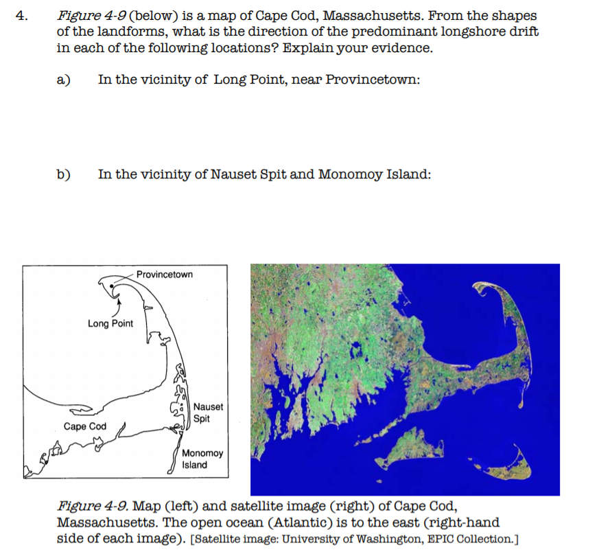 Get Answer Figure 4 9 Below Is A Map Of Cape Cod Massachusetts From The Transtutors