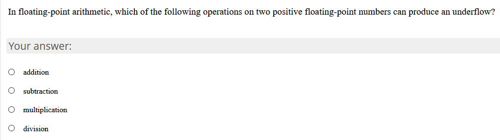Solved In floating-point arithmetic, which of the following | Chegg.com