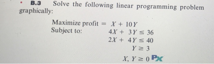 Solved B.3 Solve the following linear programming problem | Chegg.com