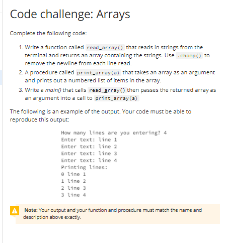 Solved Code challenge: Arrays Complete the following code: | Chegg.com