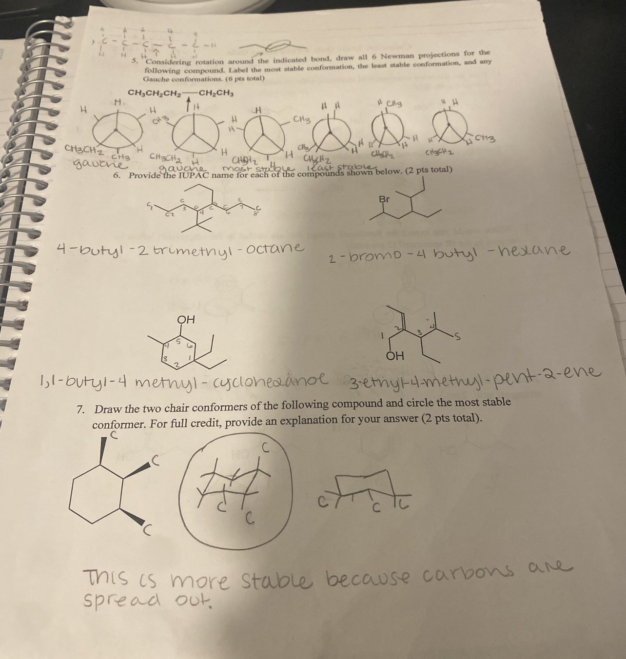 Solved . Considering rotation around the indicated bond, | Chegg.com