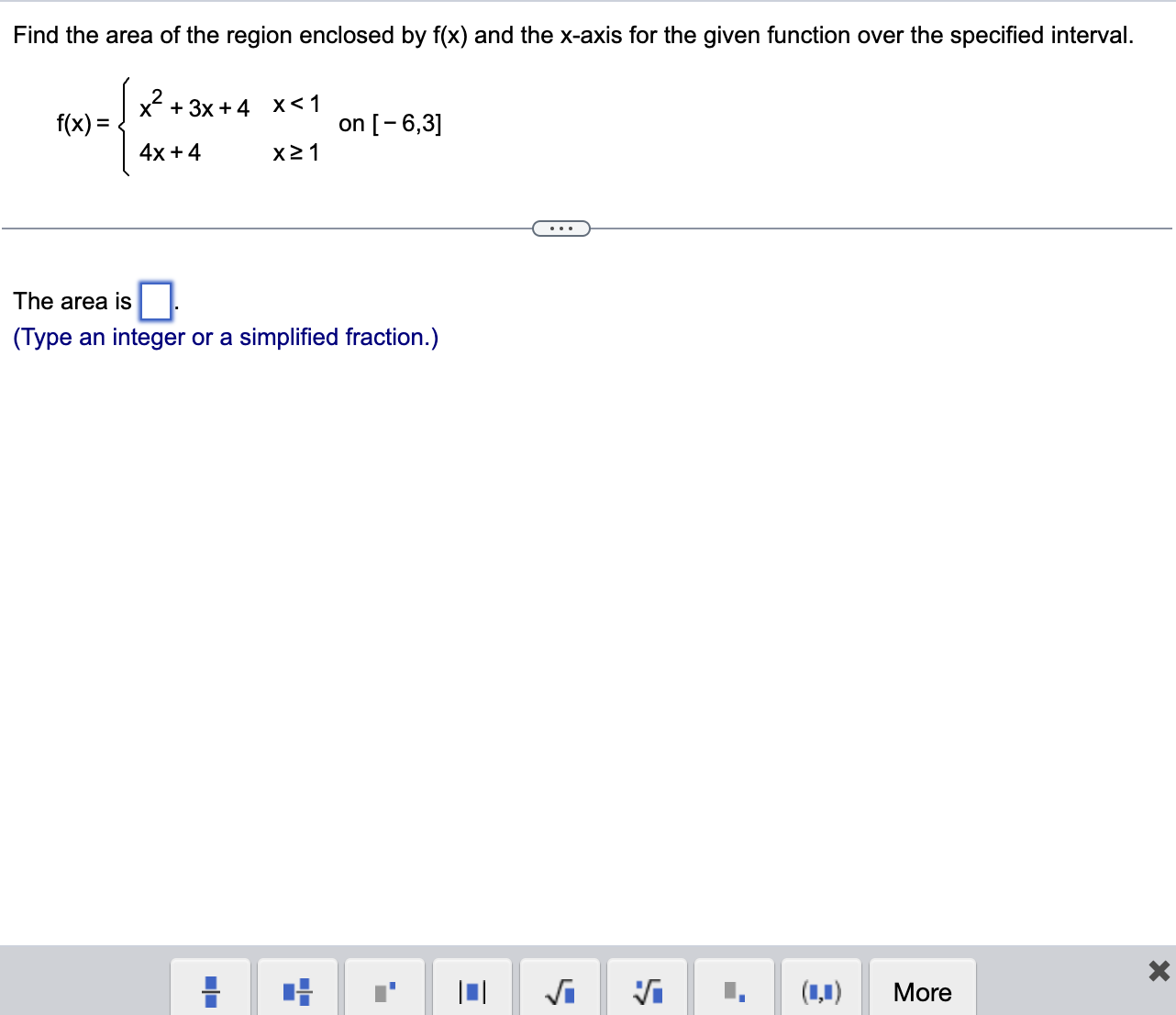 Solved Find the area of the region enclosed by f(x) and the | Chegg.com