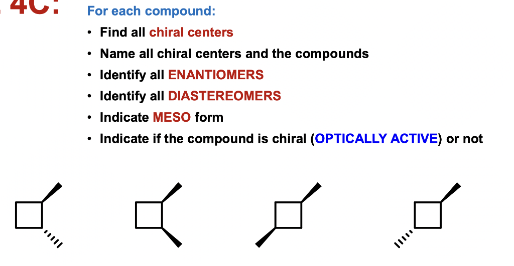 Solved c For each compound: • Find all chiral centers Name | Chegg.com