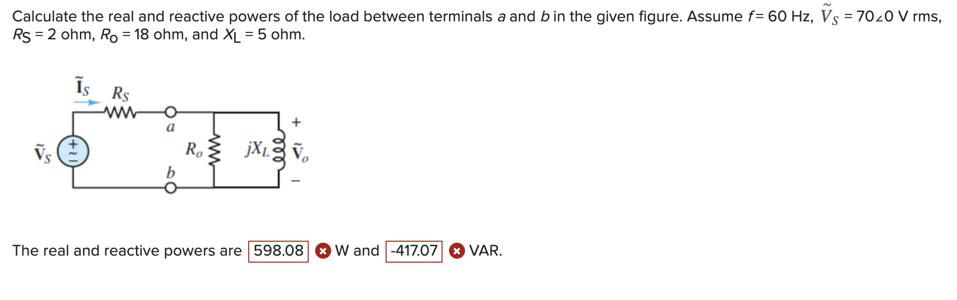 Solved Calculate the real and reactive powers of the load | Chegg.com