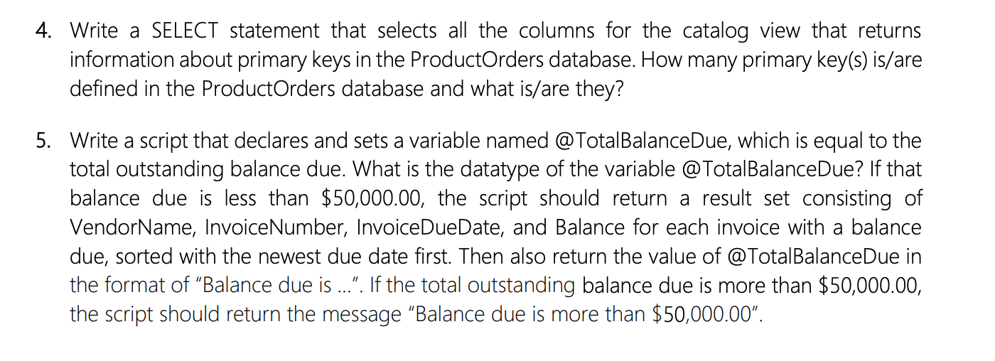 4. Write a SELECT statement that selects all the | Chegg.com