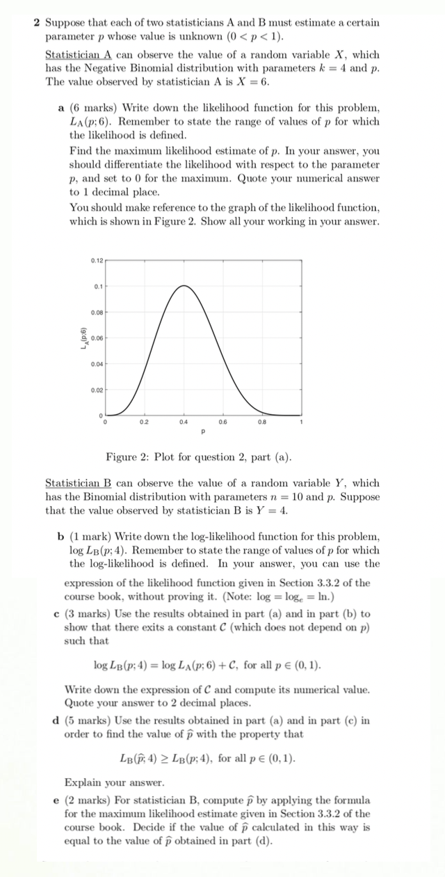 2 Suppose that each of two statisticians A and B must | Chegg.com