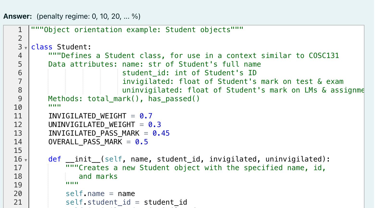 Copy your entire Student class (including the grade | Chegg.com