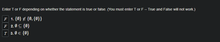 Solved Enter Tor F depending on whether the statement is | Chegg.com