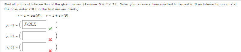 Solved Find all points of intersection of the given curves. | Chegg.com