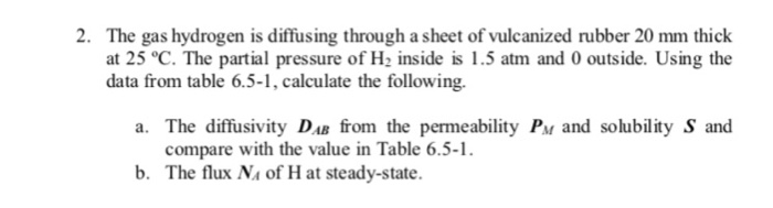 Solved 2. The gas hydrogen is diffusing through a sheet of | Chegg.com