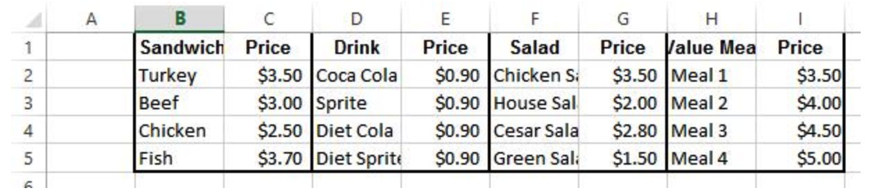 Excel VBA help please!! Create a fast food ordering | Chegg.com
