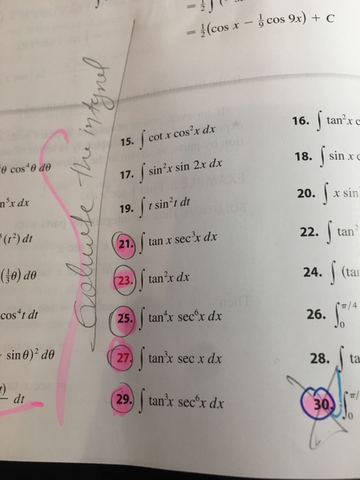 Solved Integral cot x cos^2 x dx integral sin^2 x sin 2x dx | Chegg.com