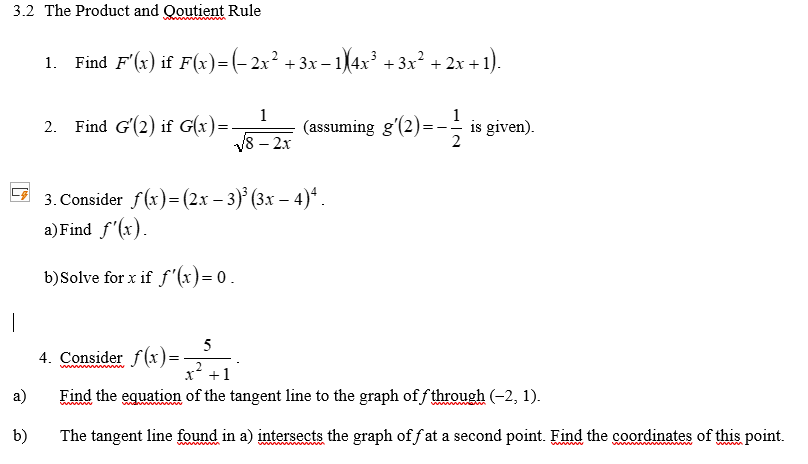 Solved 1. Find F′(x) if F(x)=(−2x2+3x−1)(4x3+3x2+2x+1). 2. | Chegg.com