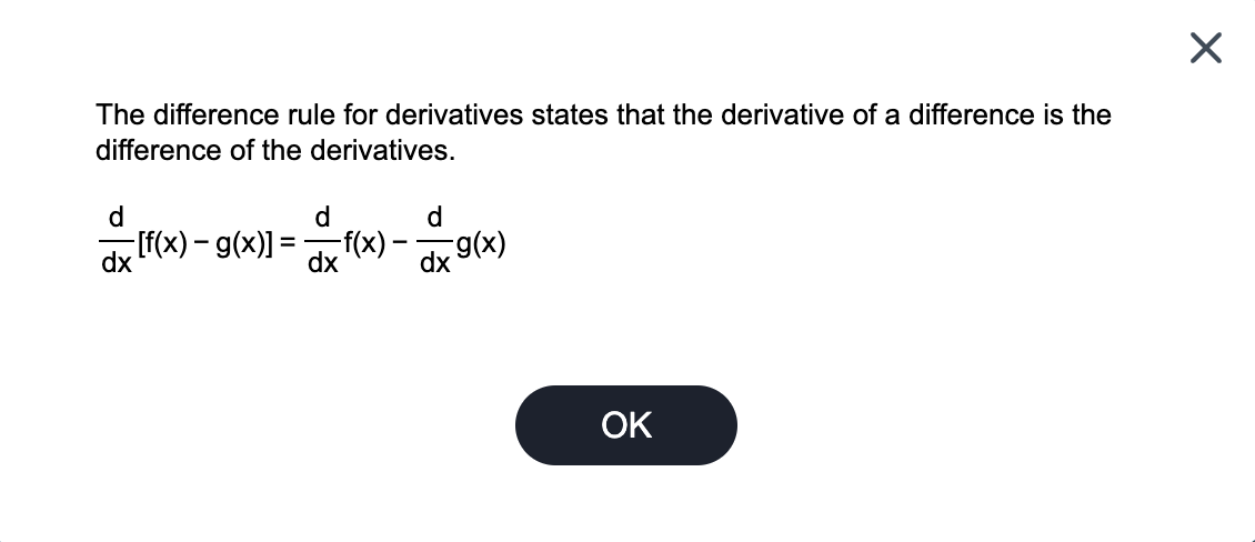 Solved Find the derivative. dxd(9x−x4) dxd(9x−x4)=The | Chegg.com
