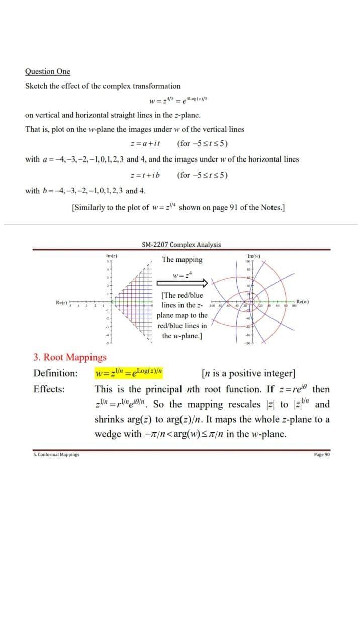 Solved Question One Sketch the effect of the complex | Chegg.com