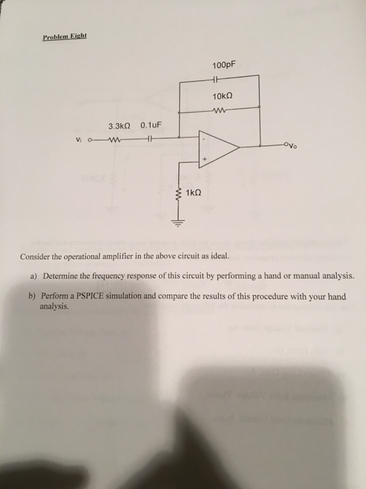 Solved Consider the operational amplifier in the above | Chegg.com