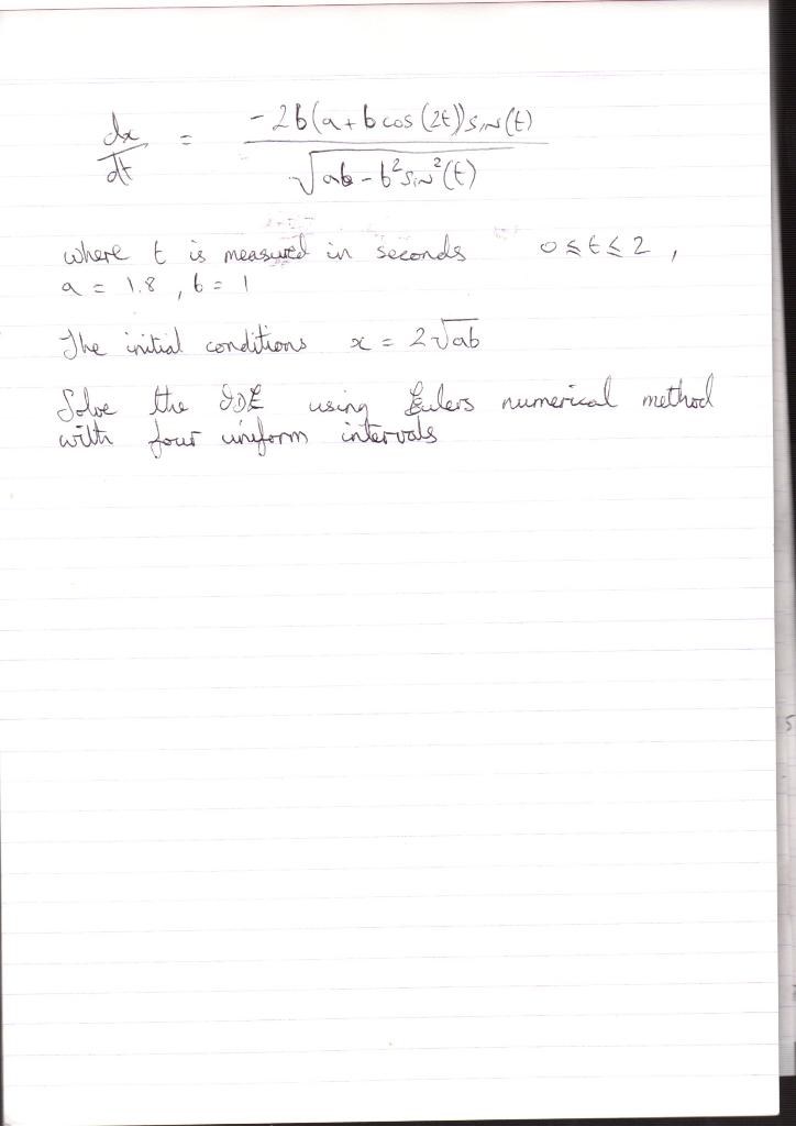 Solved Can I get some assistance applying Eulers numerical | Chegg.com