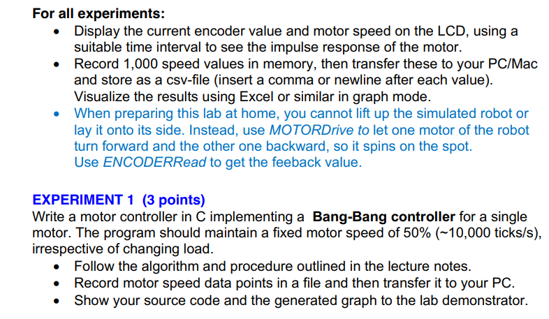 C code for RasberryPi3 - Powering motors and | Chegg.com