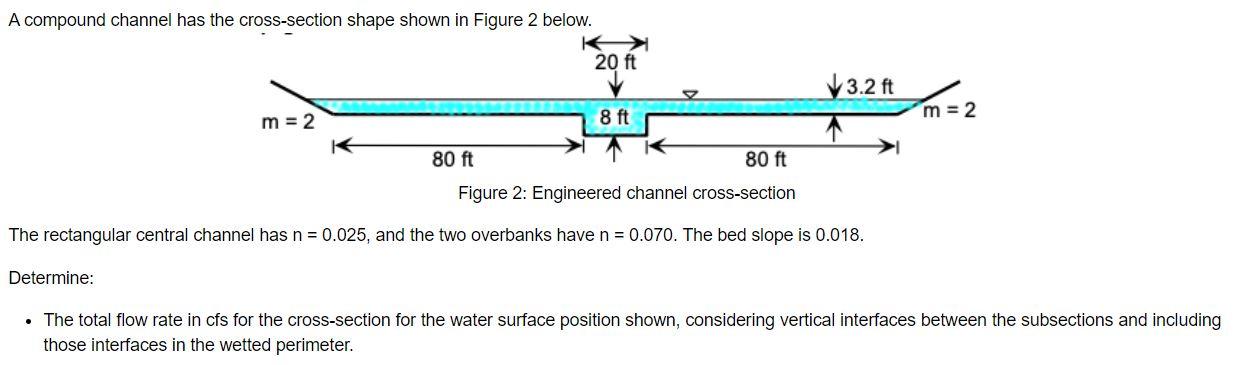 Solved Figure 2: Engineered channel cross-section The | Chegg.com