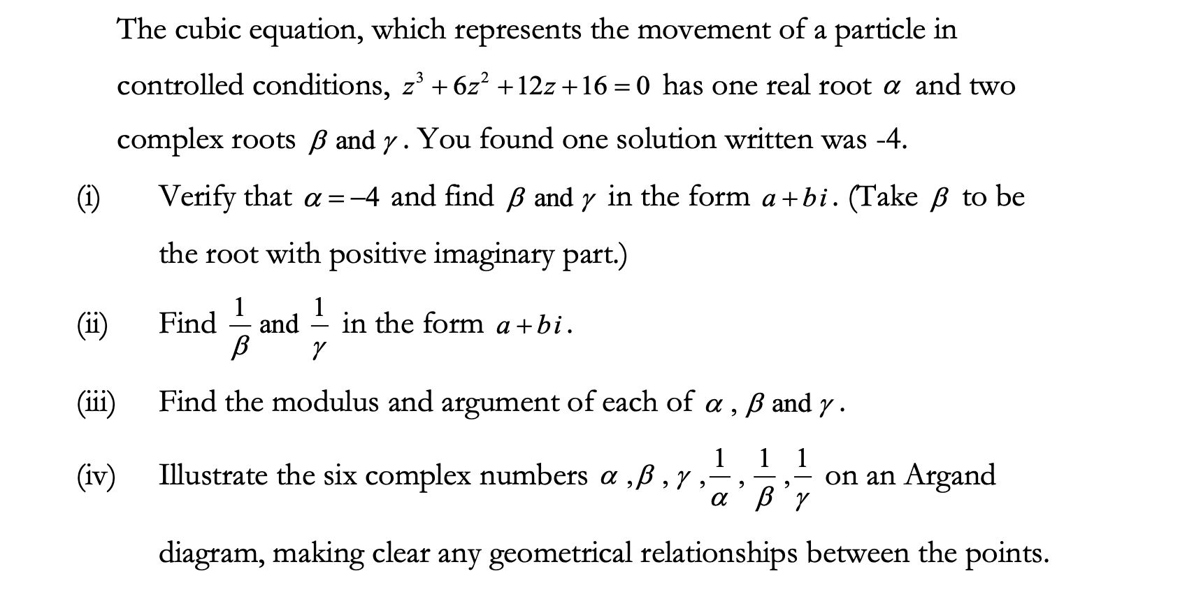 Solved The cubic equation, which represents the movement of | Chegg.com