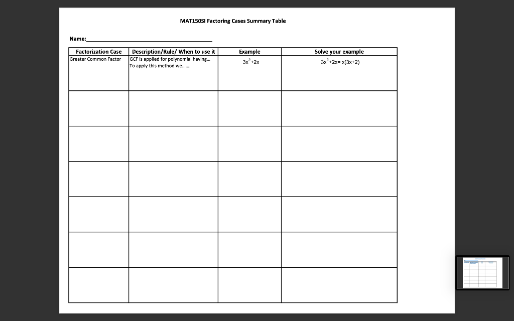Solved Complete the table below. Provide all 7 cases | Chegg.com