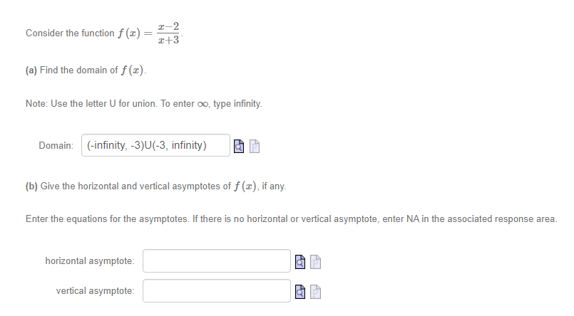 Solved Consider the function f(x) = x-2 x+3 (a) Find the | Chegg.com