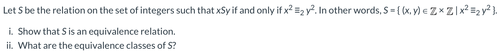 Solved Let S be the relation on the set of integers such | Chegg.com