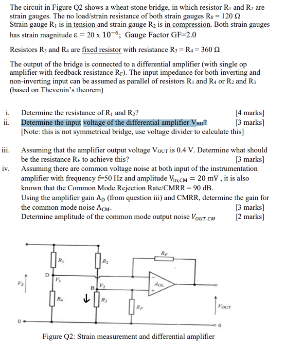 Solved strain gauges. The no load/strain resistance of both | Chegg.com