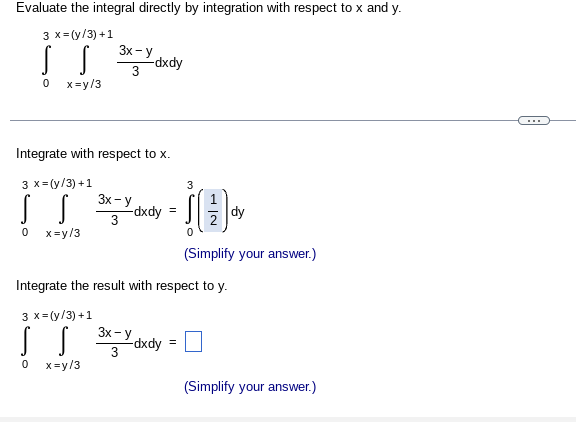 Solved Evaluate the integral directly by integration with | Chegg.com