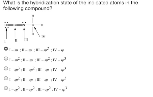 Solved What is the hybridization state of the indicated | Chegg.com