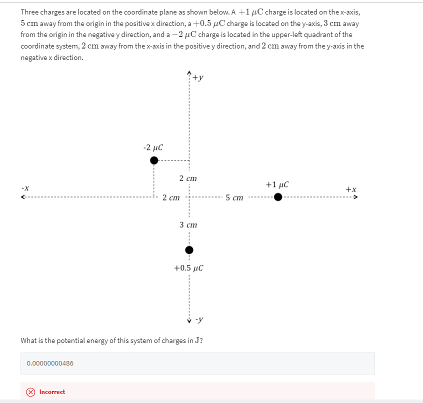 Solved Three charges are located on the coordinate plane as | Chegg.com