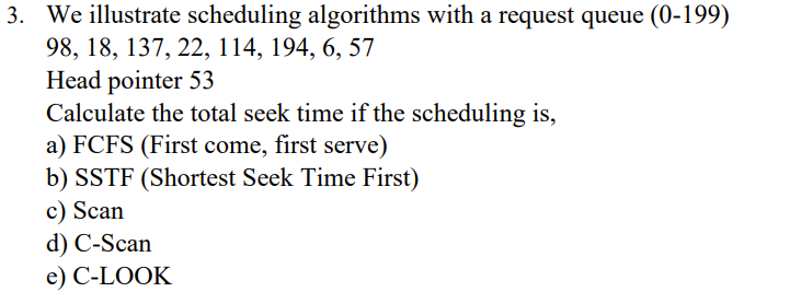 Solved We illustrate scheduling algorithms with a request | Chegg.com