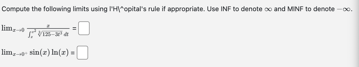Solved Compute the following limits using IHH∣∣∧ opital's | Chegg.com