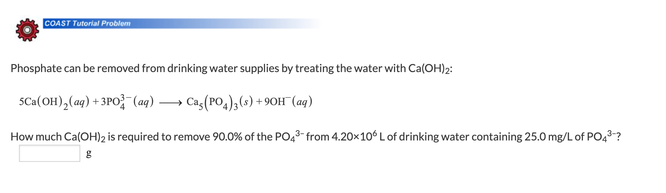 Solved COAST Tutorial Problem Phosphate can be removed from | Chegg.com