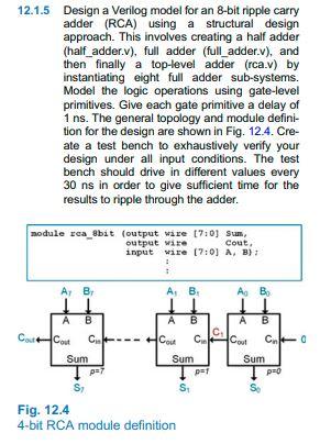Solved 12.1.5 Design a Verilog model for an 8-bit ripple | Chegg.com