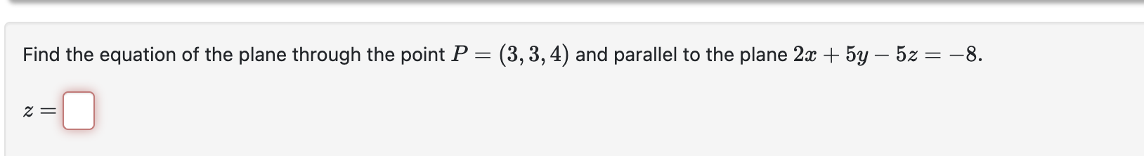 Solved Find the equation of the plane through the point | Chegg.com