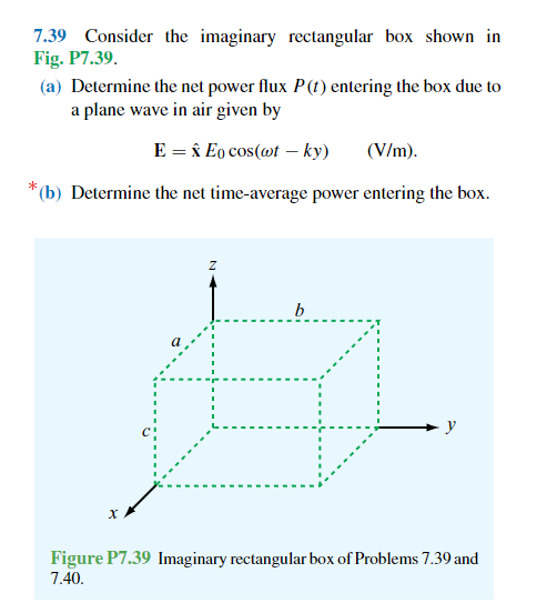 Solved 7.39 Consider the imaginary rectangular box shown in | Chegg.com