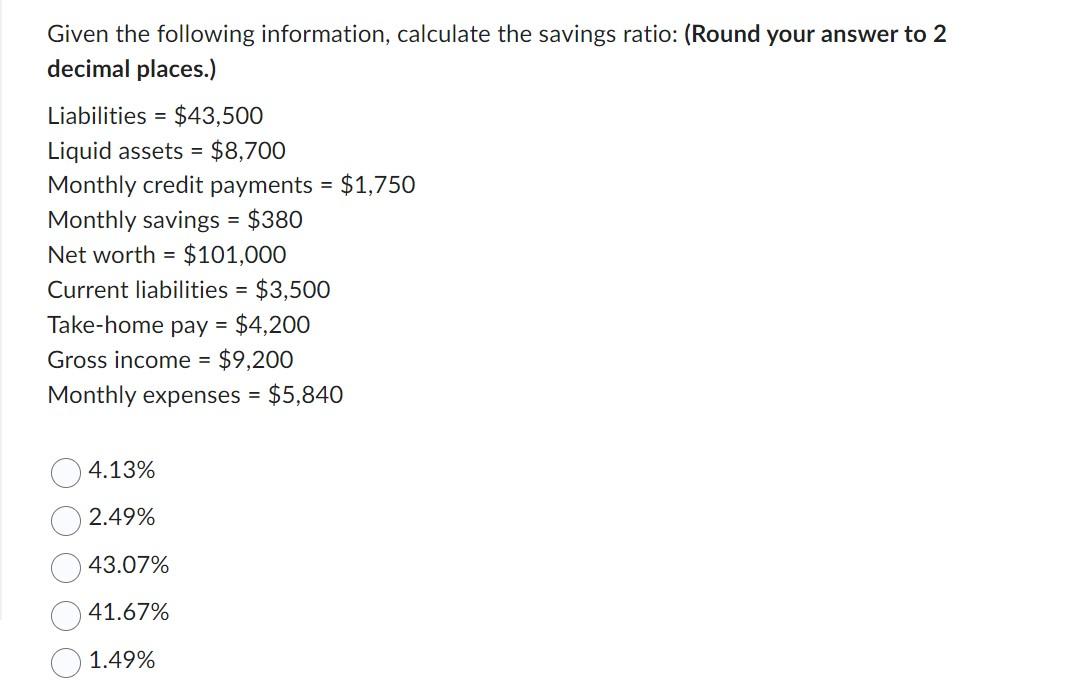 Solved Given the following information, calculate the | Chegg.com