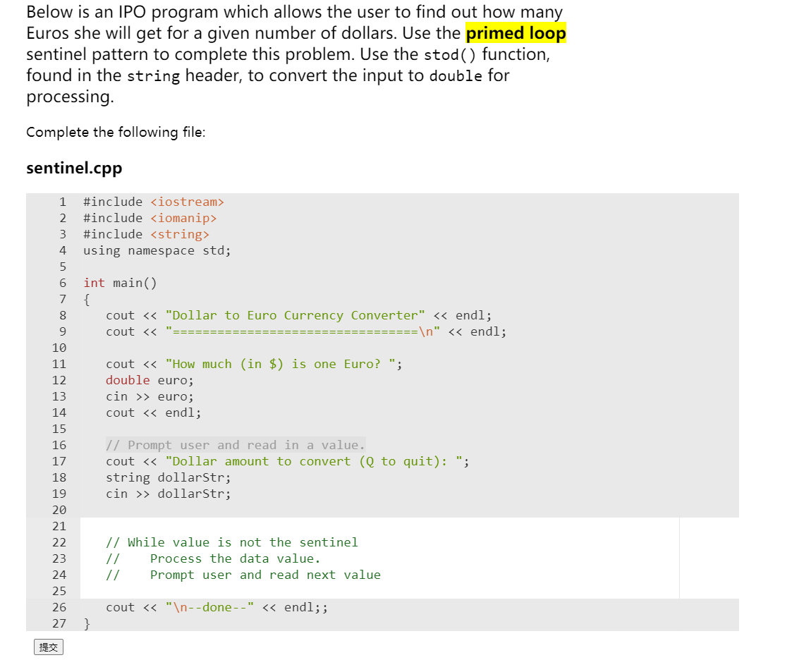 Solved Below is an IPO program which allows the user to find | Chegg.com