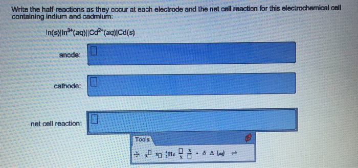 Solved Write the half reactions as they occur at each | Chegg.com
