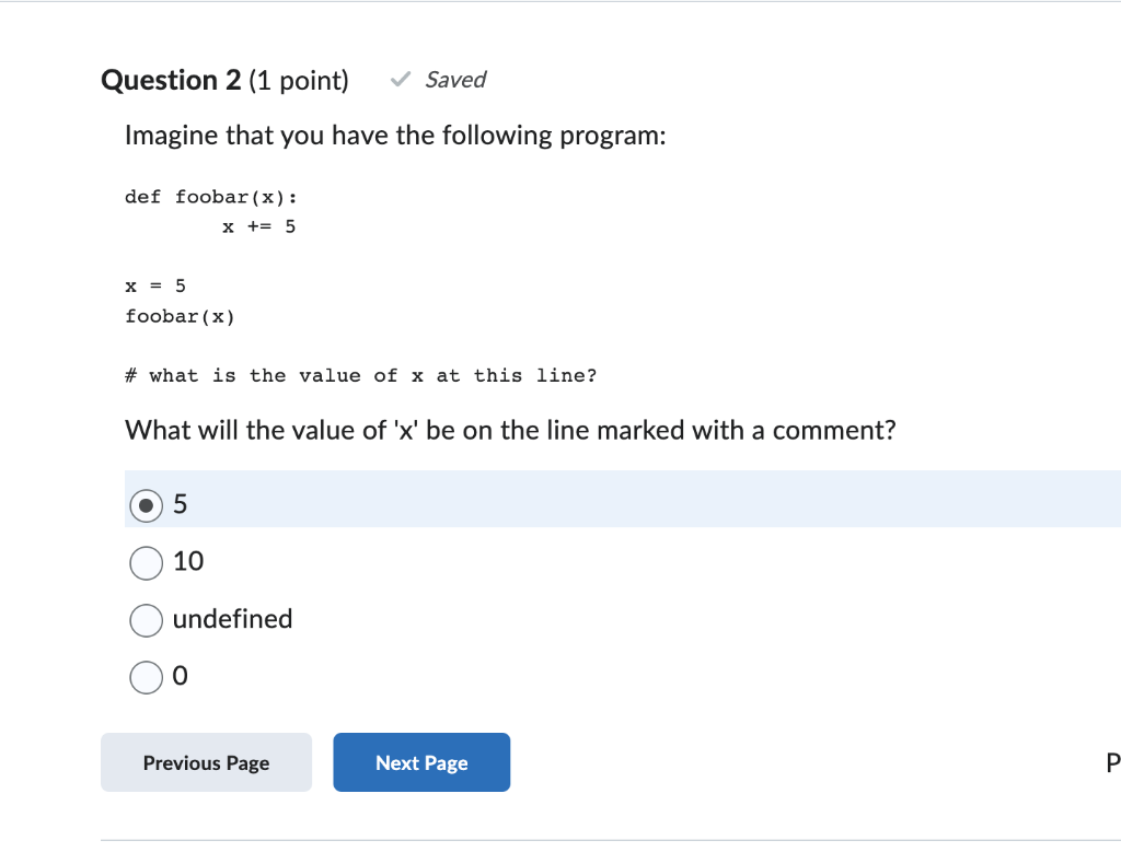 Solved Imagine that you have the following program:What | Chegg.com