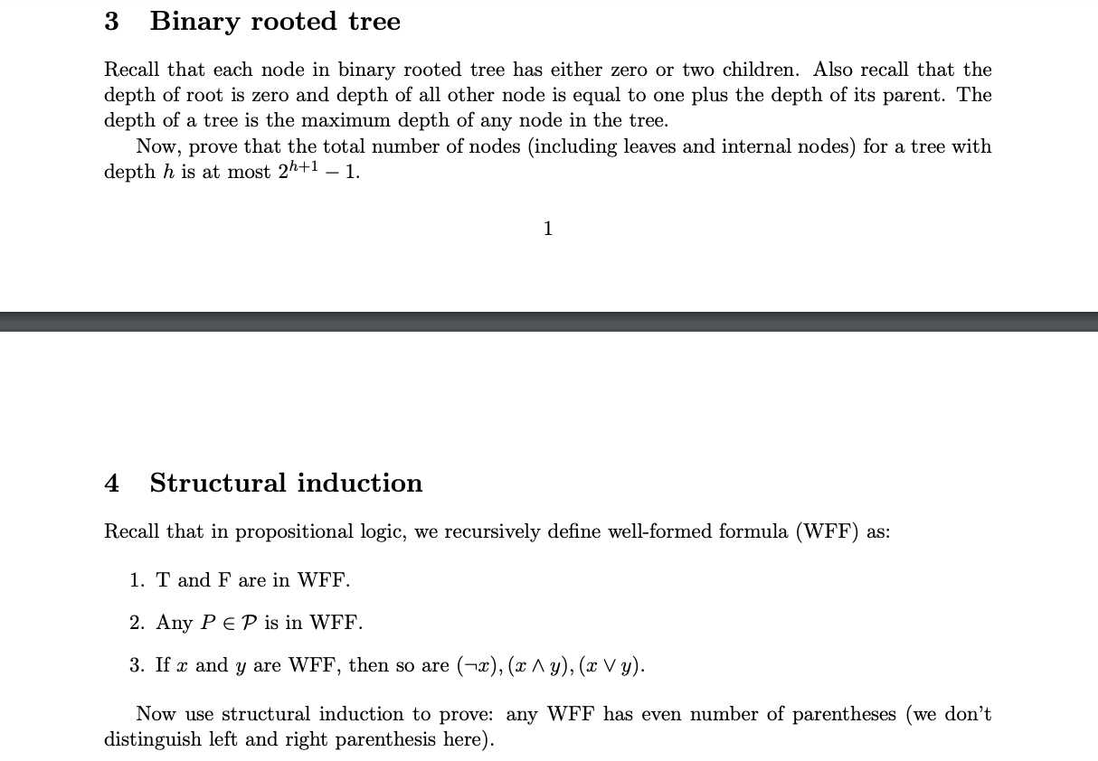 Solved 3 Binary rooted tree Recall that each node in binary | Chegg.com