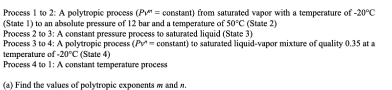 Solved Process 1 ﻿to 2: A polytropic process constant | Chegg.com
