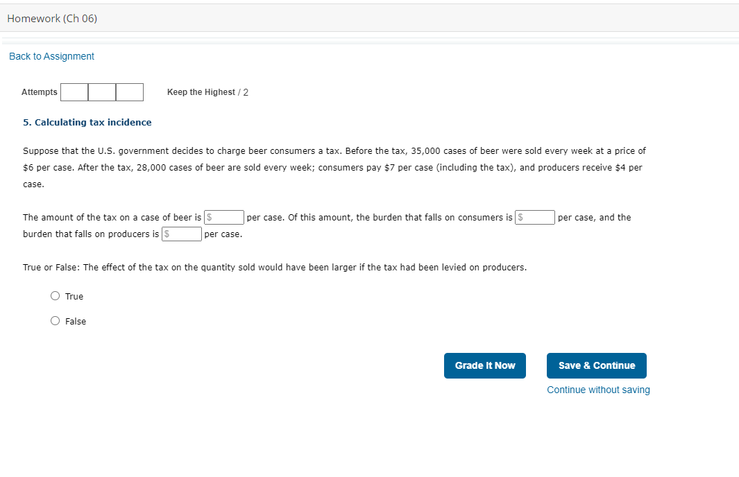 Solved Homework (Ch 06) Back to Assignment Attempts Keep the | Chegg.com